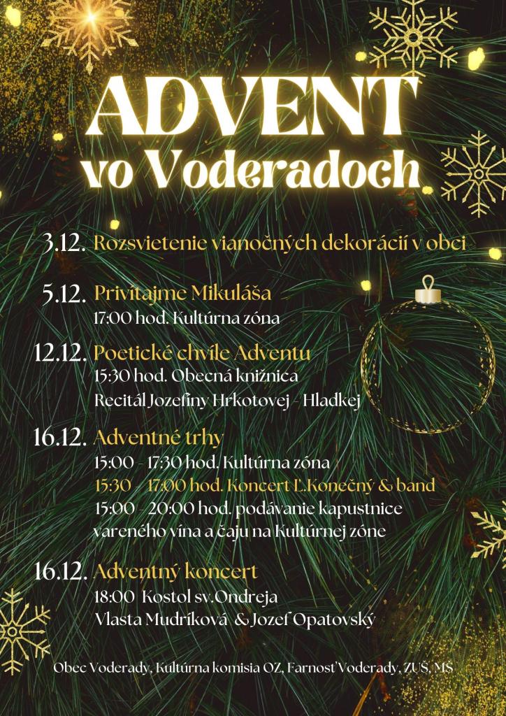 Advent vo Voderadoch - Obec Voderady
